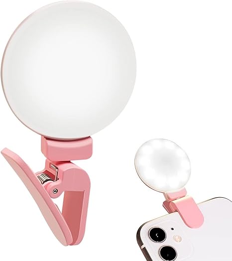 Cell Phone Selfie Clip On Ring Light, Rechargeable Circle Ring Light ...