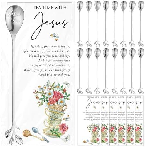 Amazon.com: Skybooly 15 Sets Christian Tea Party Favors Jesus Teaspoons ...