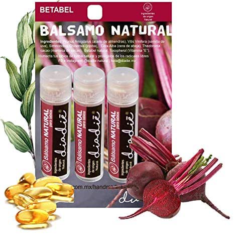 DIADIÉ Balsamo para labios, balsamo hidratante, de betabel. Kit 3 ...