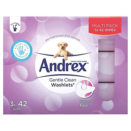 Amazon.com: Andrex Gentle Clean Washlets 3 x 42 per pack (PACK OF 2 ...