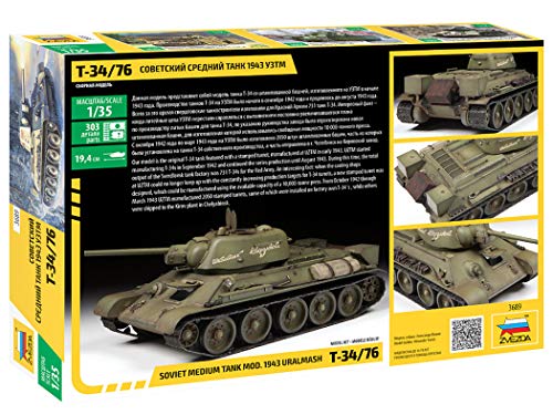Zvezda Soviet Medium Tank T-34 Model Kit Scale 1/35 - Scale Model Kits ...