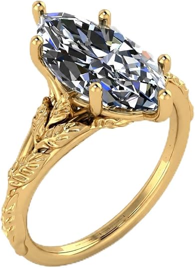 Amazon.com: Marquise Cut Diamond Engagement Ring Set In IGI Certified ...