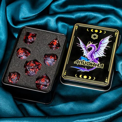 ARUOHHA Liquid Core DND Dice Set, Vampire Sharp Edged Dragons Dice ...