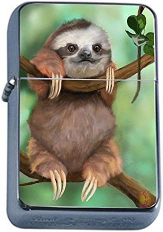 Amazon.com: Sloth Furry Animal Flip Top Oil Lighter S2 Smoking ...