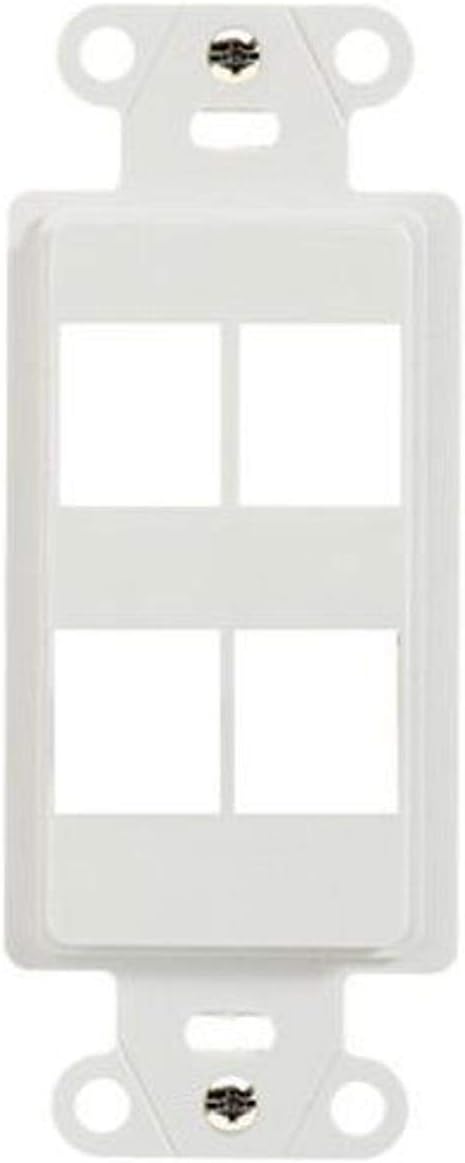 On-Q WP3414WH High Impact Flame Retardant Plastic 4-Port Decorator ...