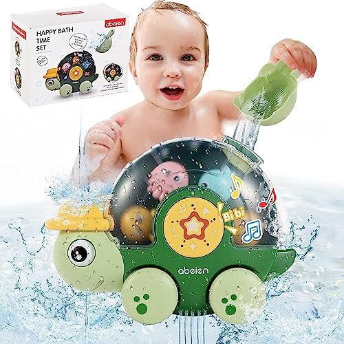 ZONEY Baby Bath Toys with 3 Wind Up Toys,Cute Turtle Waterfall Water ...
