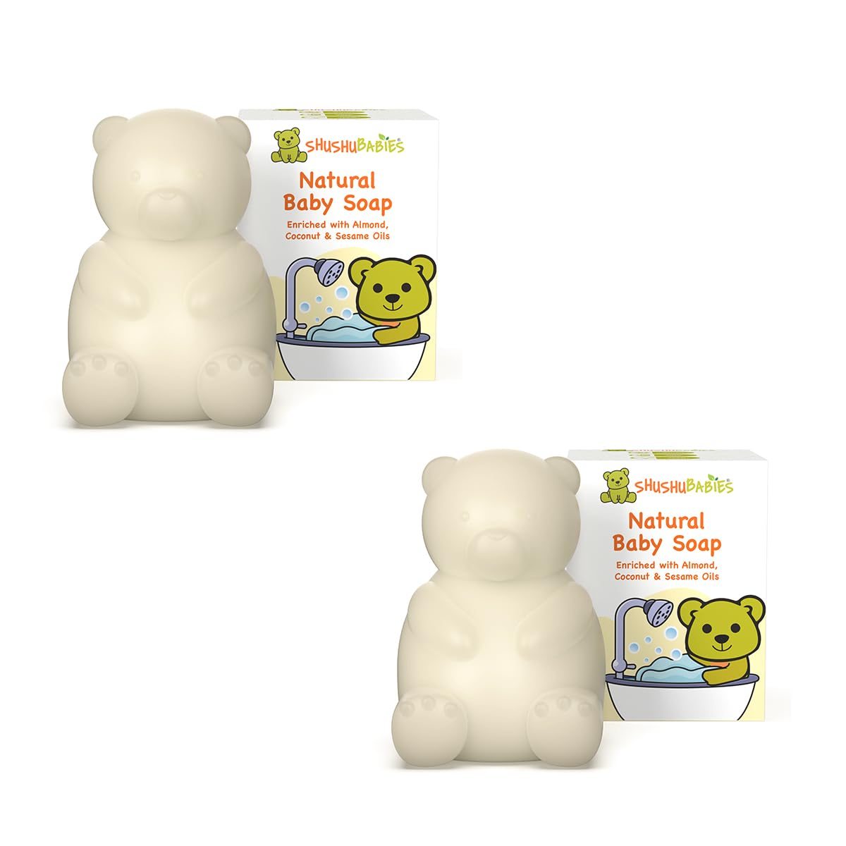 ShuShu Babies Cuddly Bear Natural Baby Soap - 75 gm X 2 (under 0-3 ...