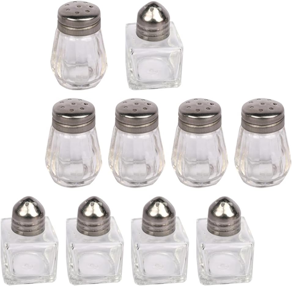 Salt and Pepper Shakers Set - 24-Piece Set - Glass Kitchenware, Mini ...