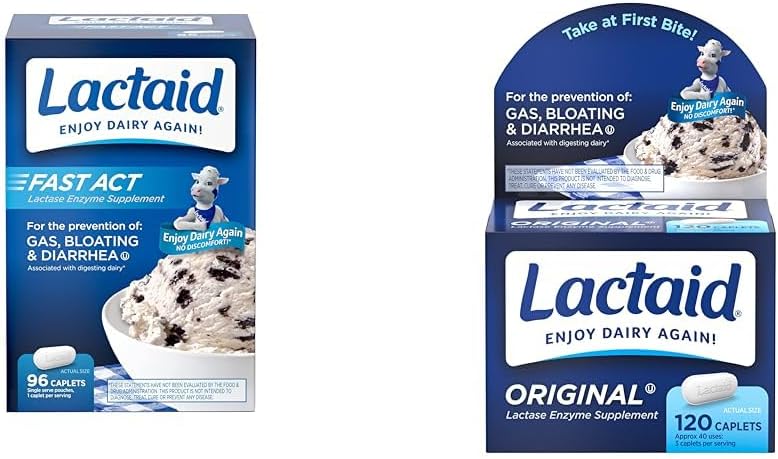 Amazon.com: Lactaid Fast Act Lactose Intolerance Relief Caplets with ...