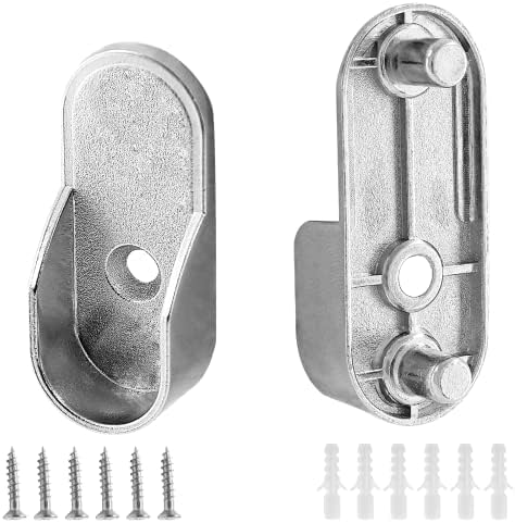 Kyuionty 4 Pack Oval Closet Rod End Supports, Zinc Alloy Wardrobe ...