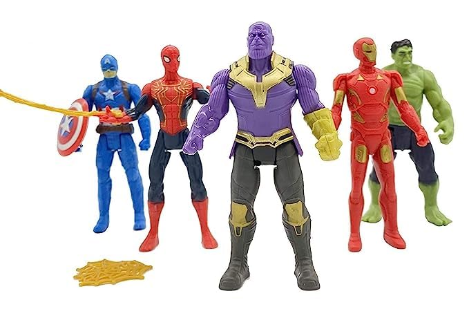 Buy JOLARY Set of 5 Twist and Move Marvels Super Hero Characters Action ...