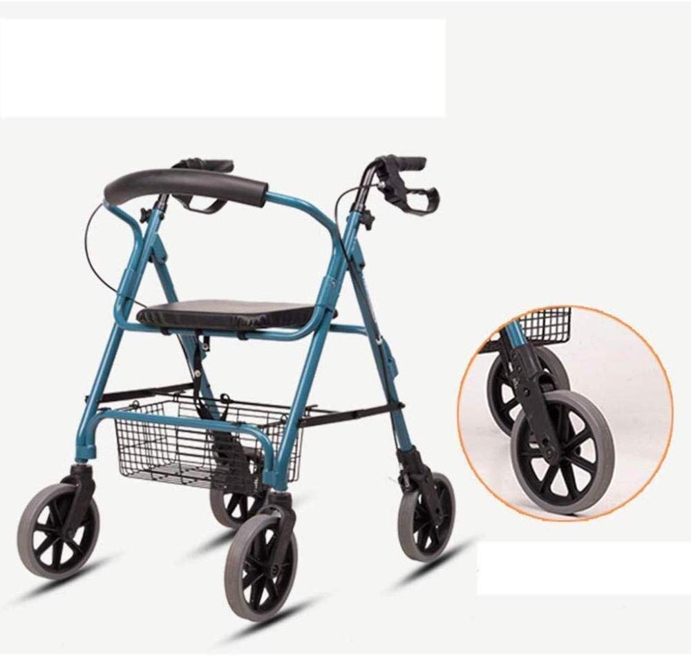 Buy Walking Aid Transport Rollator Walker Wheel with Seat, Fold Up ...