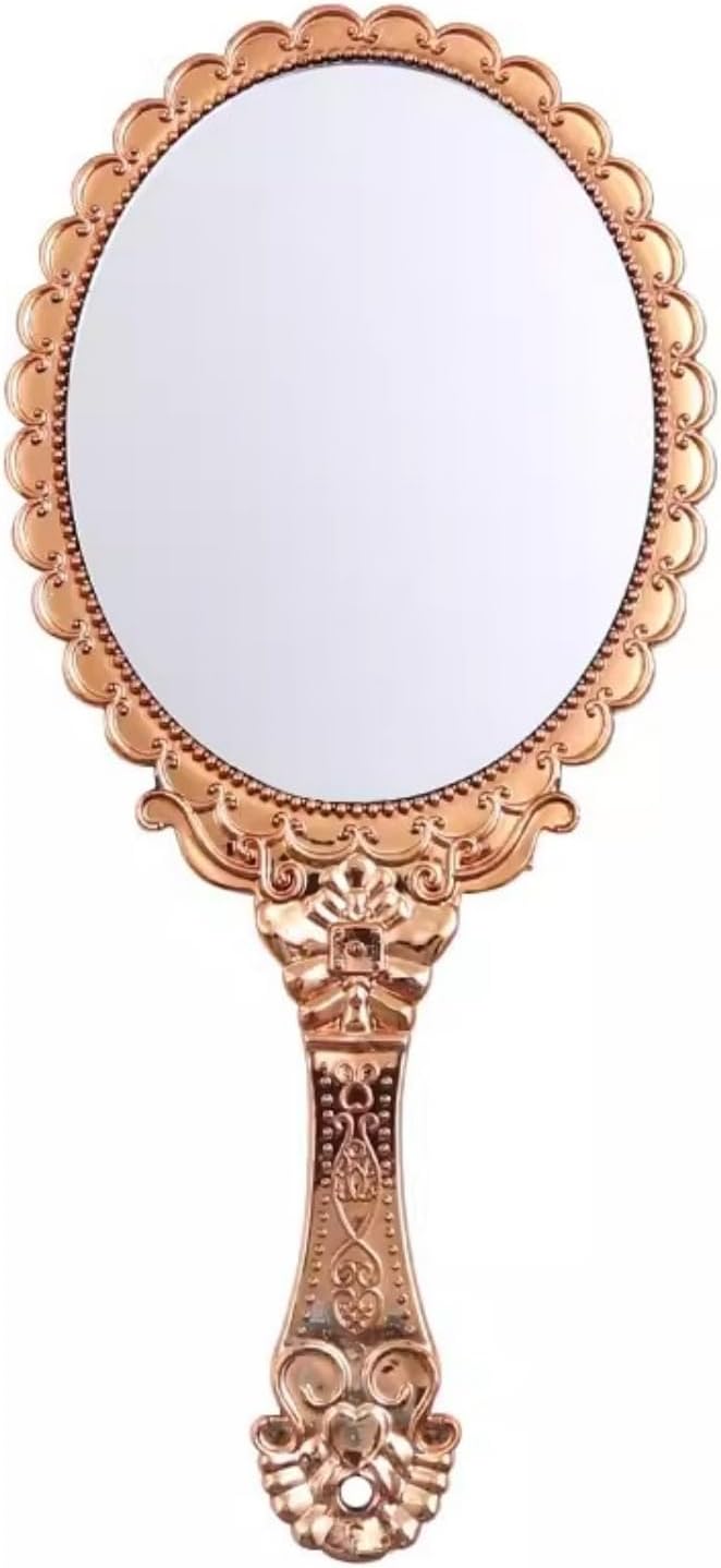 Amazon.com: Dzrige Handheld Mirror Vintage Pattern Handle Makeup Mirror ...