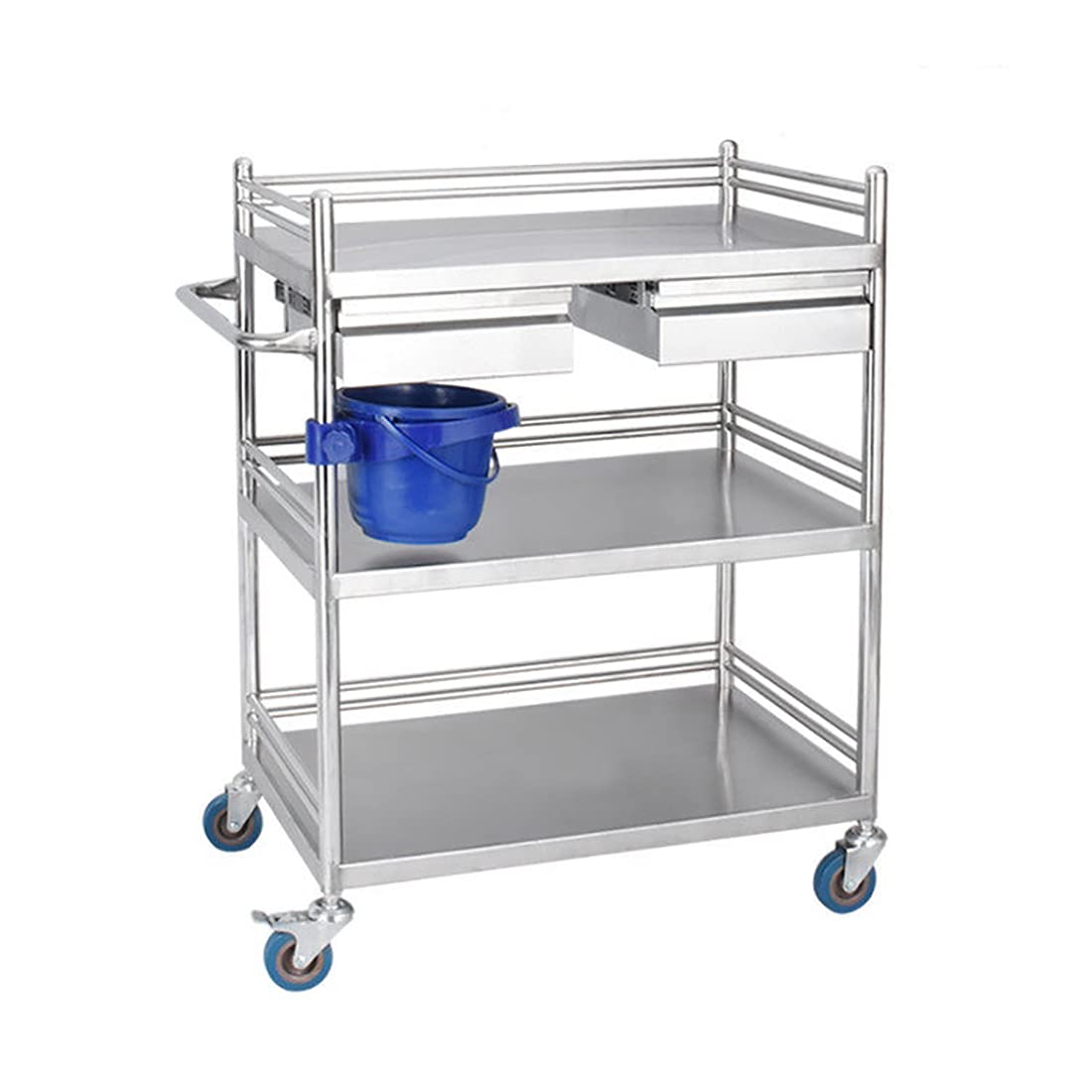 Buy LLY 3-Layer Stainless Steel Trolley Laboratory Mobile Trolley ...