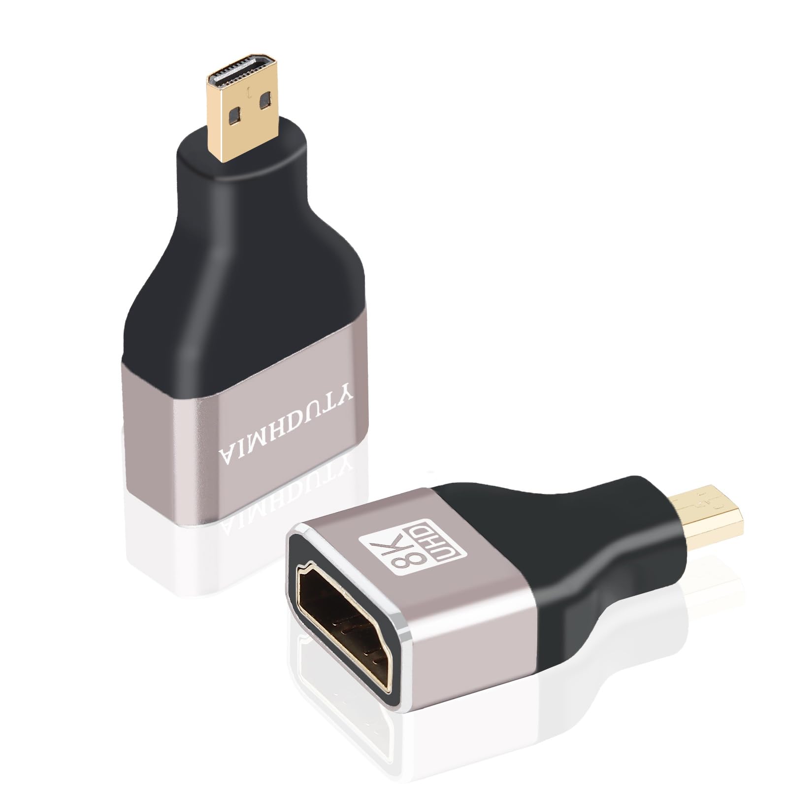 Amazon.com: AIMHDUTY Micro HDMI to HDMI Adapter 8K Gold Plated, 2 Pack ...