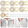 Amazon.com: 6 Sets Crystal Flower Button Covers Decorative Rhinestone ...