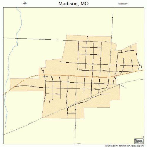 Large Street & Road Map of Madison, Missouri MO - Printed poster size ...