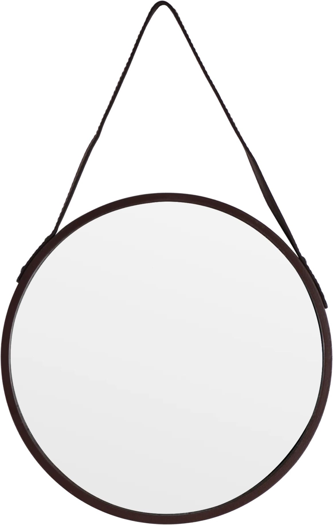Amazon.com: Zingz & Thingz Home Décor Round Wall Mirror, Faux Leather ...