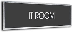 Amazon.com : IT Room Door Sign - Modern Brushed Metal Door Sign DMD ...