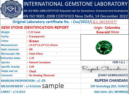 DeepMines Most Beautiful Panna Stone Original IGL Lab Tested ...