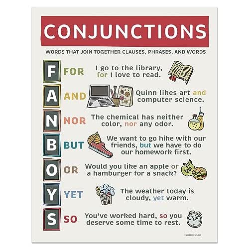 Amazon.com: Conjunctions English Grammar ESL/ELA School, Library, or ...