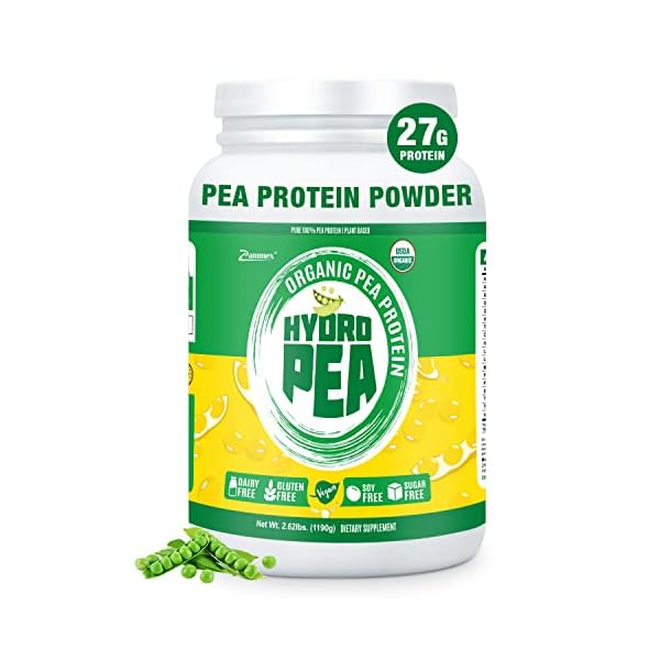 Zammex Organic Pea Protein Powder, 27g Proteins Per Serving,Plant Based ...