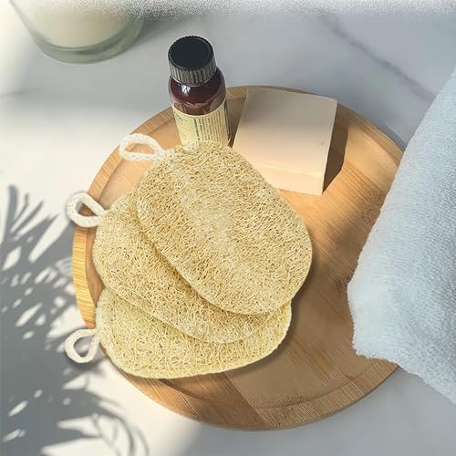Amazon.com: Natural Loofah Exfoliating Body Sponge (3 Pack Half Size ...