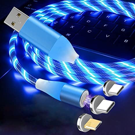 Offtrot 3 in 1 LED Glowing Magnetic Charger Cable Phone Charging USB ...