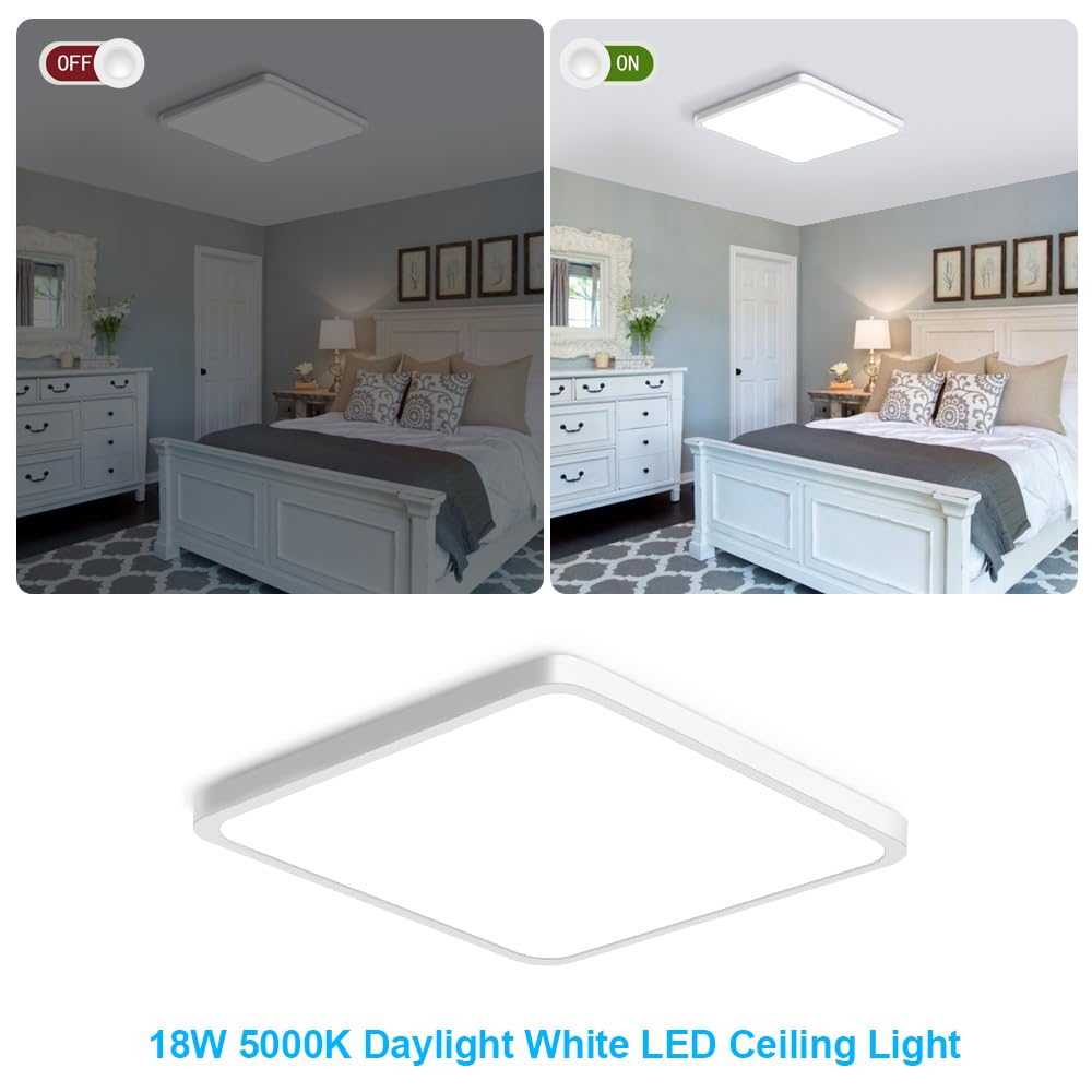Snapklik.com : LED Flush Mount Ceiling Light Fixture, 9 Inch 18W 5000K ...