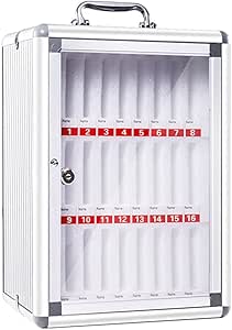 6 Slots Aluminum Alloy Cell Phones Storage Cabinet Pocket Chart Storage ...