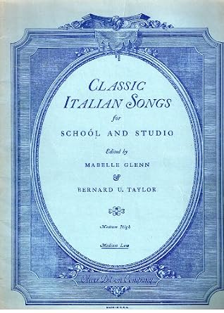 Classic Italian Songs for School and Studio - Low Voice - 64-page Music ...