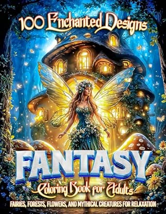Amazon.com: 100 Enchanted Designs Fantasy Coloring Book for Adults ...