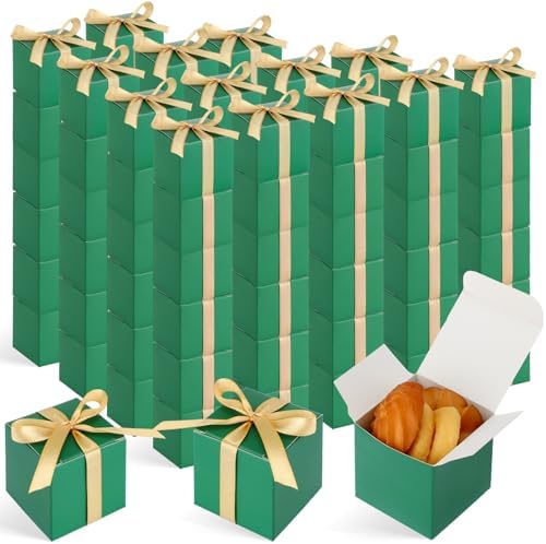 Amazon.com: AWELL Small Candy Box Bulk 2x2x2 inch with Ribbon, Gold ...