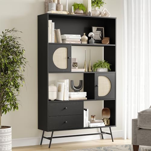 Amazon.com: Soohow 4 Shelf Bookcase and Bookshelves with Drawer, 65 ...