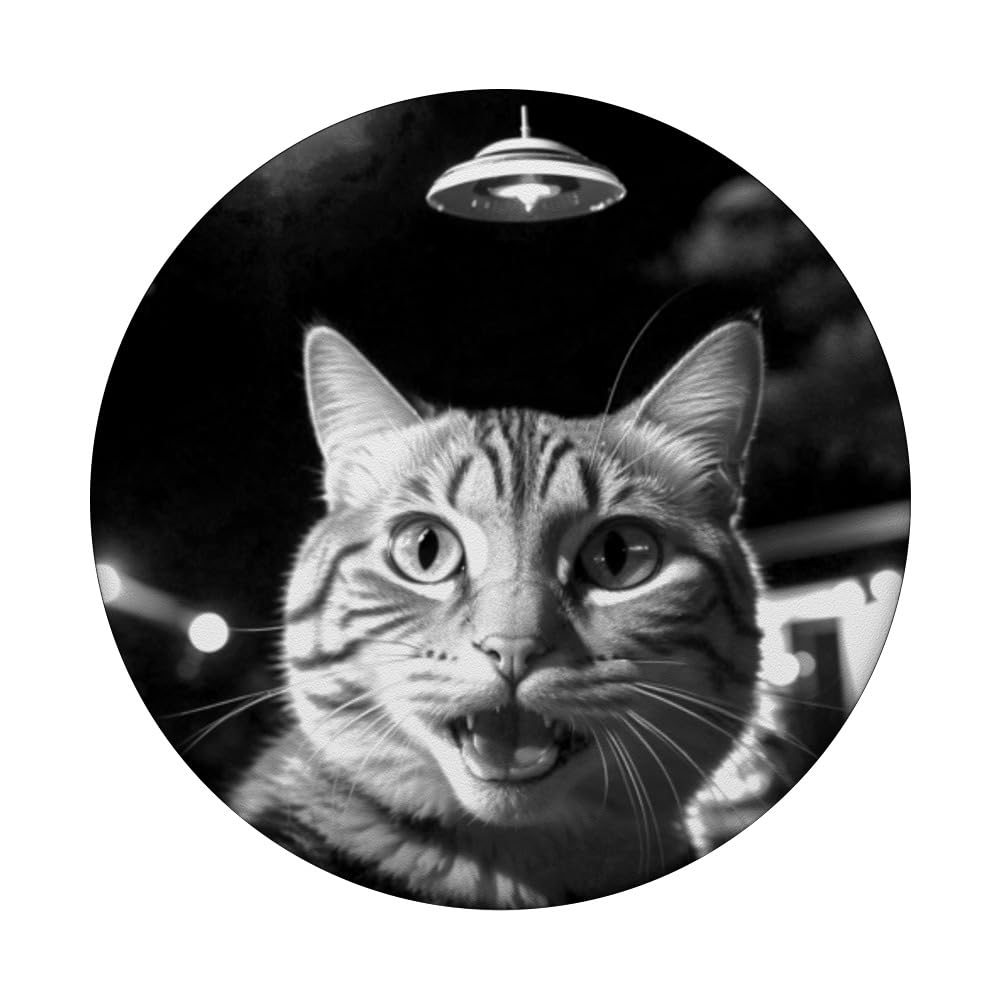 Funny Popsocket IPhone 15 Pro Max Cat UFO Invasion | Funny Cat Meme ...