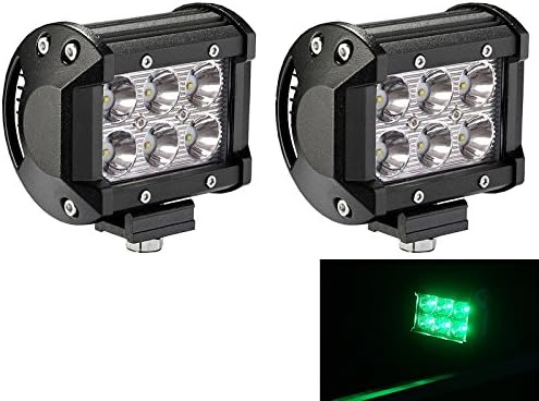 Amazon.com: 2 Pcs Green 4 Inch 18W CREE LED Work Lights fog lights ...