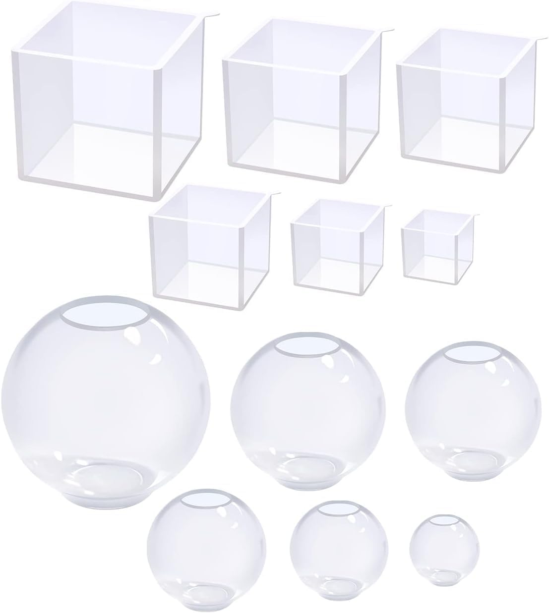 Amazon.com: 12Pcs Transparent Epoxy Resin Molds Silicone Set, Clear ...