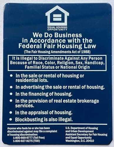 Amazon.com: EQUAL HOUSING OPPORTUNITY SIGN -ENGLISH (BLUE, SIZE 8.5X11 ...