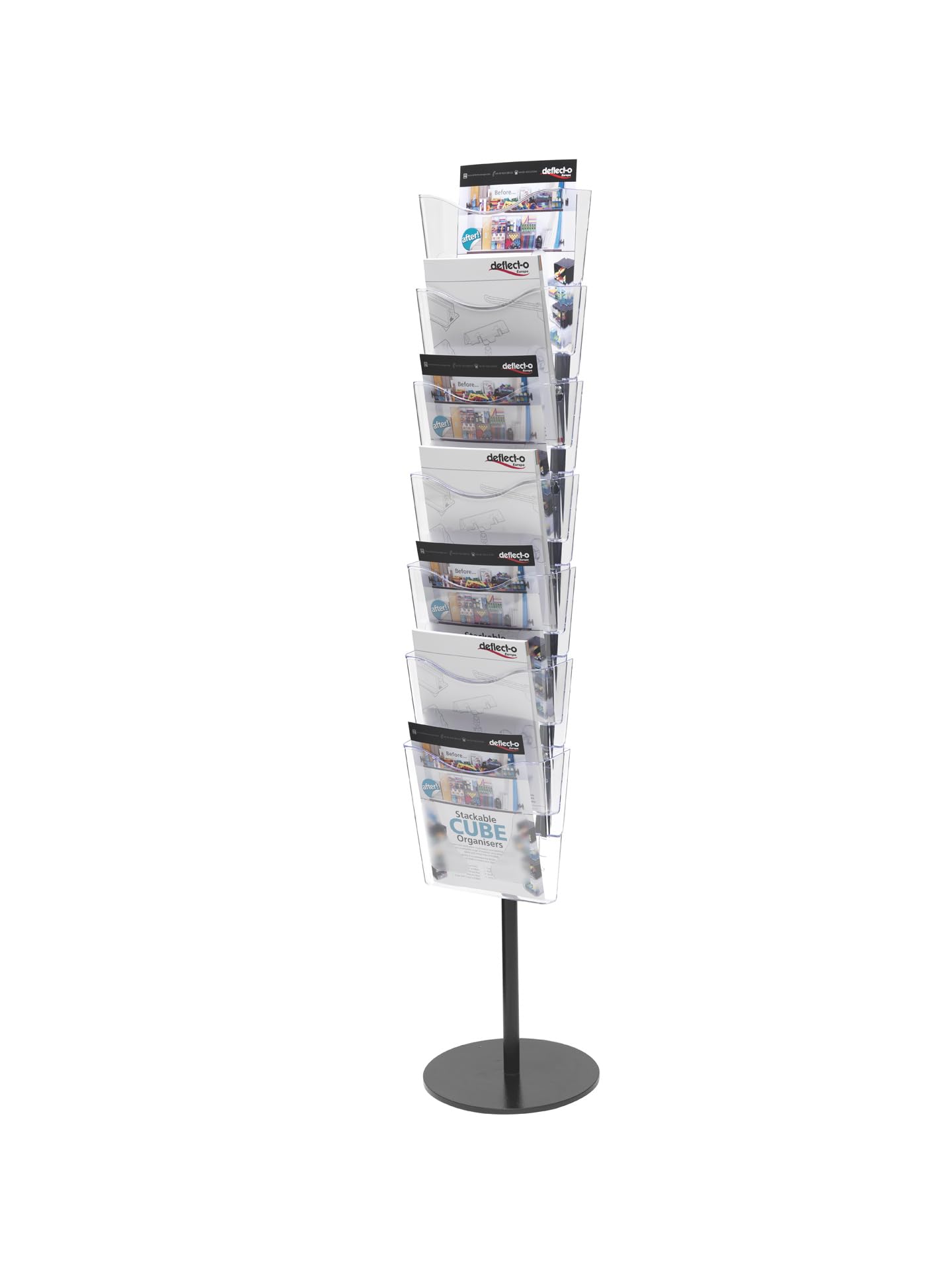 Deflecto A4 Portrait Literature File Floor Stand 7 Shelves, A4 Leaflet ...