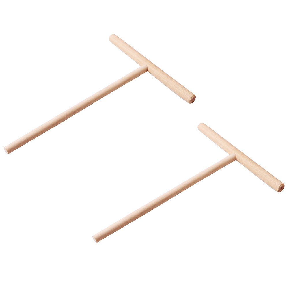 1Pc/2Pcs T Shape Wooden Rake Round Batter Pancake Crepe Spreader Stick ...