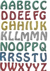 Glitter Foam Self Adhesive ABCD/Alphabets Stickers for Art and Craft ...