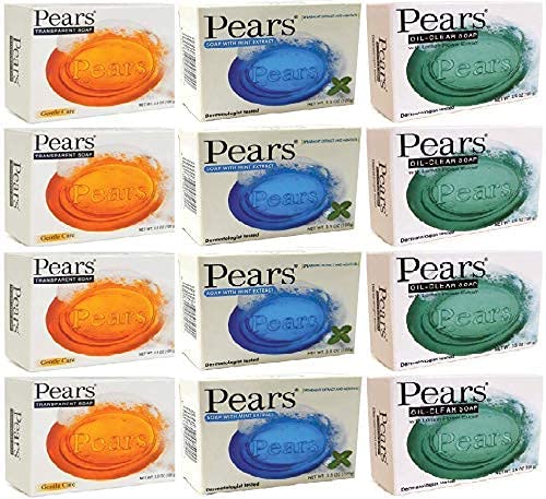 Buy Pears Bar Soap Variety Pack 12 Mint Extract Lemon & Original Online ...