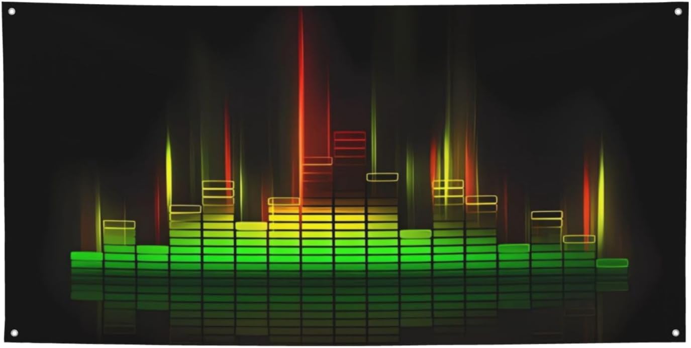 Amazon.com: Cool Music Sound Wave Banner Party Decor Backdrop Banner ...