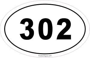 Amazon.com - 302 Area Code Bumper Sticker for Car