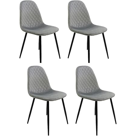 Set of 4 Dining Chairs Wooden Legs Soft Cushion Pad Stylish DELUXE ...