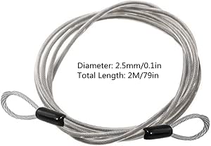 Amazon.com: 2M Steel Security Cable Anti-Theft Spiral Braided Steel ...