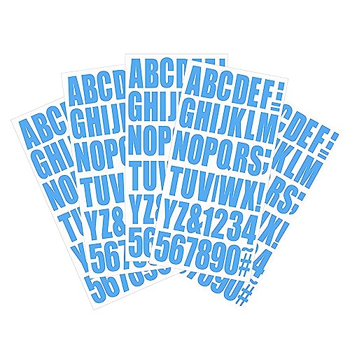 Amazon.com: Light blue Letters Numbers Vinyl Stickers 2 Inches, 220 ...