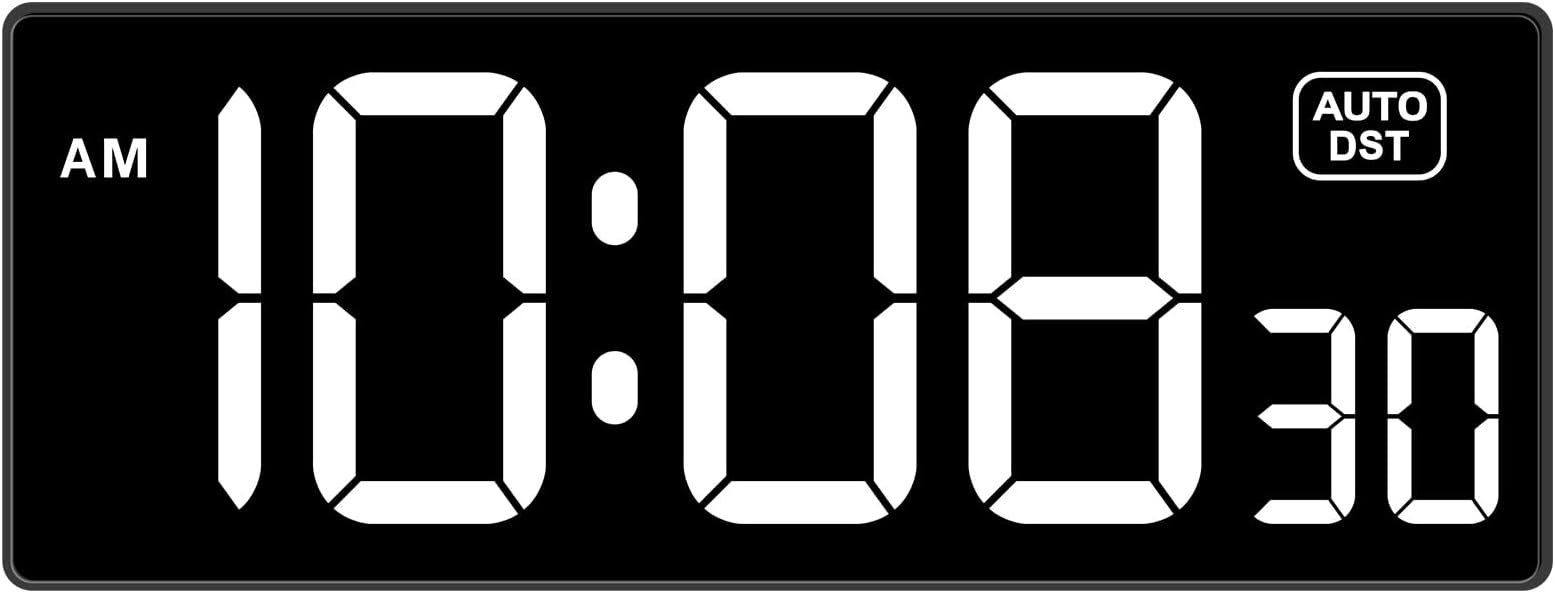 Soobest LED Digital Wall Clock with Seconds, Electric Clock Plug Auto ...