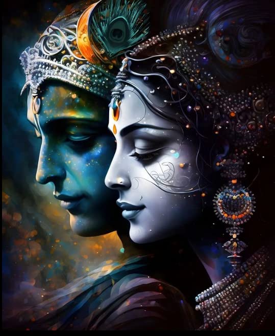 TULIP N TURTLE Radhe Mohan Diy Acrylic Paint By Number Kit For Adults ...