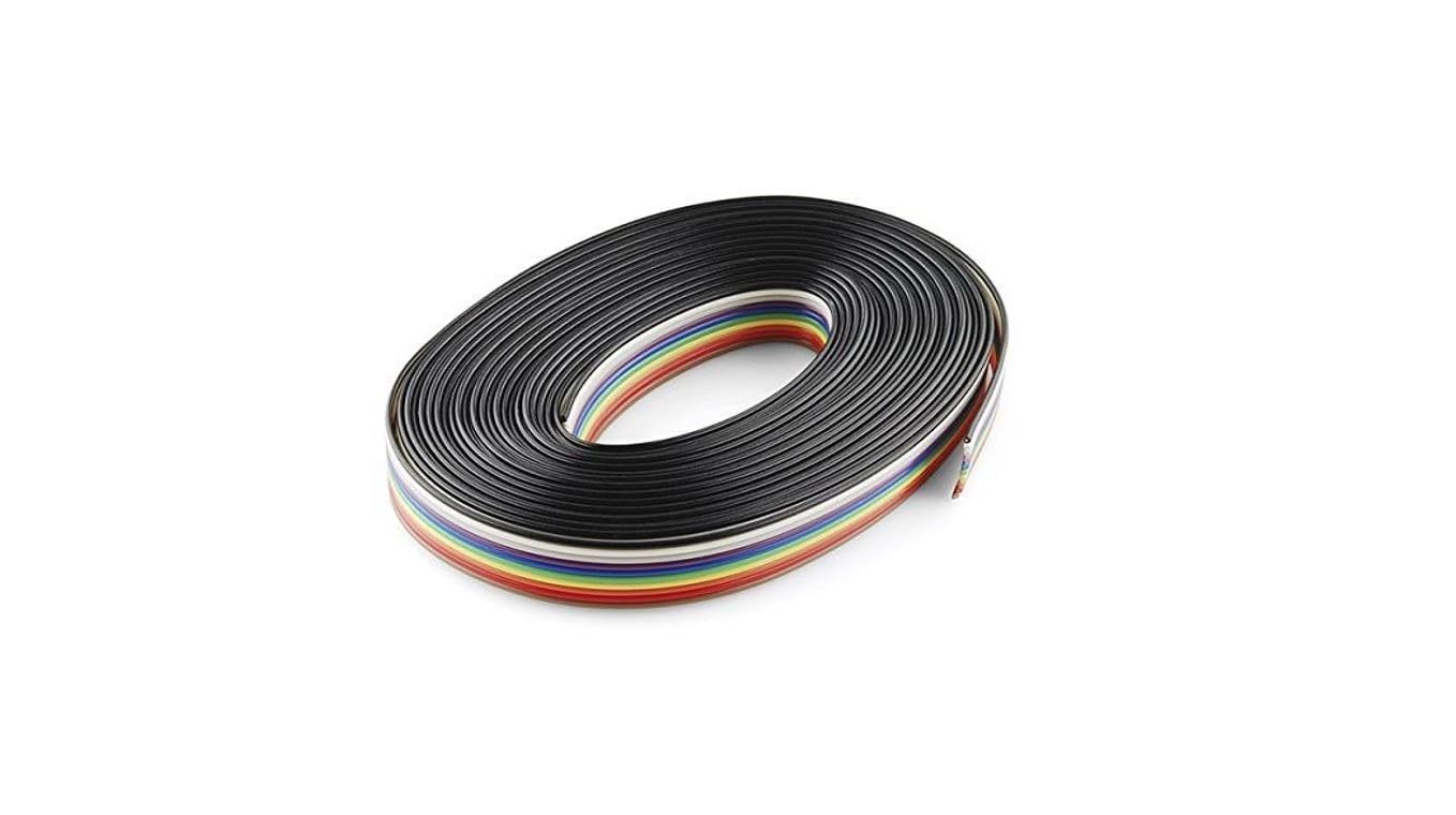 DEPOKE 3m 10 Core Rainbow Color Flat Ribbon Wire Cable (3 Meter) 3Meter ...